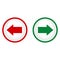 Green and Red Arrows in Opposite Directions in a Circle Stock Vector ...