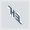 H3 - Logo. Isometric 3d Font for Design. Three-dimension Letters Stock ...