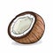 Bold Coconut Illustration on White Background - Cartoonish Style Stock ...