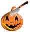 Halloweens Pumpkin with Chopper Isolated Stock Illustration ...