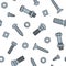 Hand Drawn Bolts, Screws and Nuts. Seamless Pattern of Fasteners in ...
