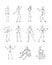 Hand Drawn Illustration of Different Human Body Positions Stock Vector ...