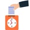 Hand Putting Card in Time Clock Icon. Hand Putting Card in Time Clock ...