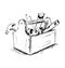 Hand Sketch the Box with Tools Stock Vector - Illustration of ...