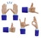 Hand Symbols Icon. Call Me, OK, Love You, Thums Up Stock Illustration ...