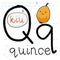 Happy Quince Learning about Q Letter and Grammar Lesson, Vector ...