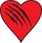 Heart with Scar Color Vector Stock Vector - Illustration of pain ...