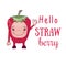 Hello Strawberry stock vector. Illustration of message - 92061112