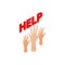 Help People Icon, Isometric 3d Style Stock Vector - Illustration of ...