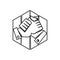 Hexagonal Hand Commitment Teamwork Together Outline Logo Stock Vector - Illustration of outline ...