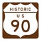 Historic US route 90 sign stock illustration. Illustration of graphic ...