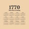 Historic Vector Calendar of 1770. Start on Sunday Stock Vector ...