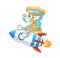 Hourglass Ride a Rocket Cartoon Mascot Vector Stock Vector ...