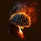 Human brain in fire stock illustration. Illustration of concept - 293407683