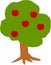 A simple five apple tree stock vector. Illustration of character ...