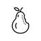Black Line Icon for Bite, Pear and Cutting Stock Vector - Illustration ...