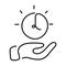 An Icon Featuring a Hand Holding a Clock, Representing Time Management ...