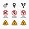 Illustration of Gender Symbols and Associated Warnings Stock Vector ...