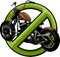 Vector Illustration of No Motorcyle Symbol on White Background Stock ...