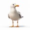 Realistic Seagull in Pixar Style on White Background in 8k Uhd Stock ...