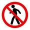 Inaccessible Pedestrian Prohibition Sign, Vector Stock Illustration ...