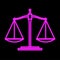Balance Sign Justice Symbol Pink Neon on Black Background Stock ...