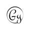 Initial GY Script Letter Logo Creative Typography Vector Template ...