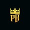 Initial Letters PB Logo Monogram Emblem Style with Crown Stock Vector ...