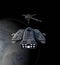 Interplanetary Space Freighter Approaching a Space Station Stock ...