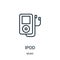 Ipod Icon Vector from Music Collection. Thin Line Ipod Outline Icon ...