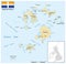 The Isles of Scilly Road Map with Flag Stock Illustration ...
