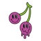 Isolated Colored 60s Groovy Cherry Emote Vector Stock Vector ...