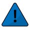 Blue Isolated Warning Sign with Exclamation Sign, Vector Illustration ...