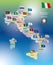 Italian Regional Flags and Map, Italy Stock Illustration - Illustration ...
