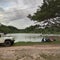 Jeep with the Lake and the Beautiful Scenery Stock Photo - Image of ...