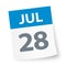 July 28 - Calendar Icon stock illustration. Illustration of calendar ...