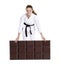Karate and chocolate. stock photo. Image of food, female - 28242912