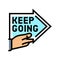 Keep Going Arrow Succes Challenge Color Icon Vector Illustration Stock ...