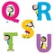 Kids with letters q-u stock vector. Illustration of clip - 31083495
