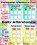 KINDERGARTEN ATTENDANCE CHART Stock Illustration - Illustration of ...