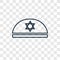 Kippah Concept Vector Linear Icon Isolated on Transparent Background ...