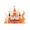 Kremlin on Fire Vector Isolated Illustration Stock Vector ...