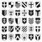 Large Set of Heraldic Shields on White Background Stock Vector ...