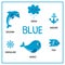 Learning Colors Worksheet for Kids. Blue Color Flashcard. Stock ...