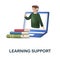 Learning Support Icon. 3d Illustration from E-learning Collection ...