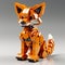 Lego Fox: Faceted Forms and Vibrant Coloration in 3d Plastic Texture ...