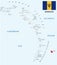 Lesser Antilles Map Barbados with Flag Stock Illustration ...