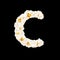 The Letter C Made Up of Airy Popcorn. Vector Illustration Stock Vector ...