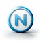 The Letter N in Blue and White on a White Background Stock Illustration ...