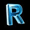Letter R in blue glass 3D stock illustration. Illustration of typeset ...